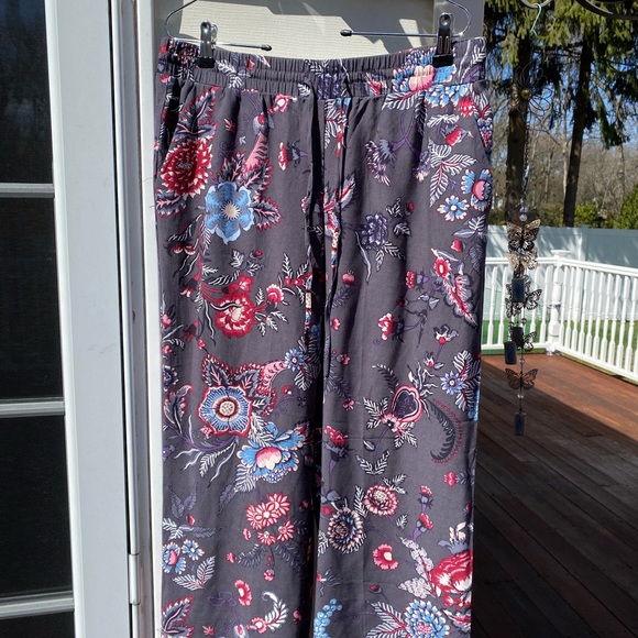 LOFT | Pants & Jumpsuits | Loft Floral Drawstring Pants | Poshmark